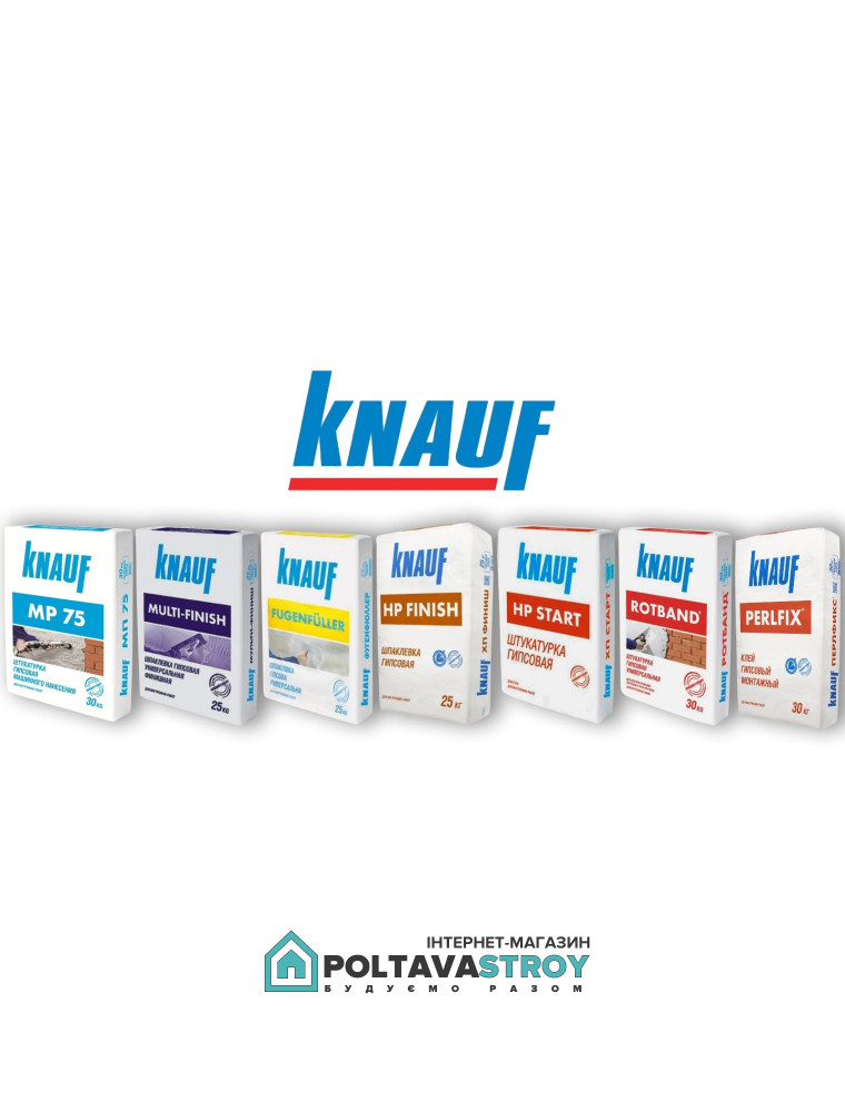 Гіпсова штукатурка KNAUF MP-75 (КНАУФ МП-75) для машинного нанесення ...
